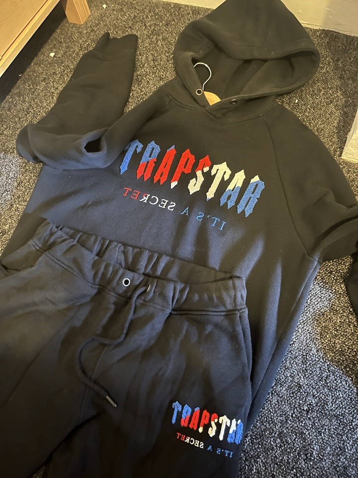 Authentic Trapstar Decoded Tracksuit Black/Red/Blue.Size Large In Good ...
