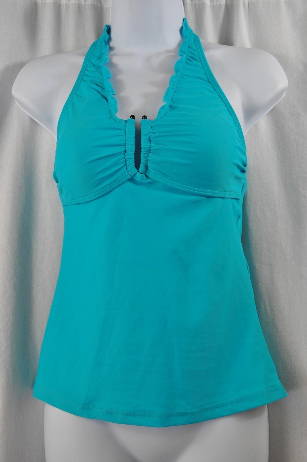 Croft & Barrow Bust Enhancer Halter Tankini w/Ruffle & Ring Tankini Top ...