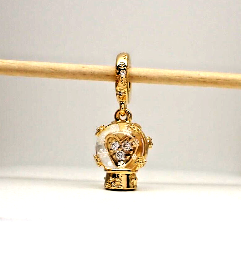 Authentic Pandora #762825C01 Heart Snowflake Snow Globe Dangle Charm ...