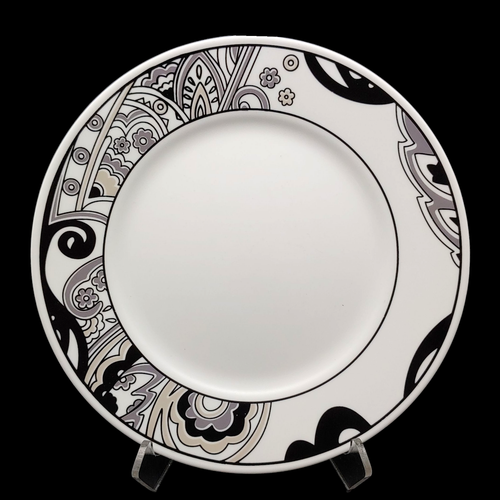 2 Corelle Vive Nouveau Dinner Plates - 10 3/4" Black White Corning | eBay