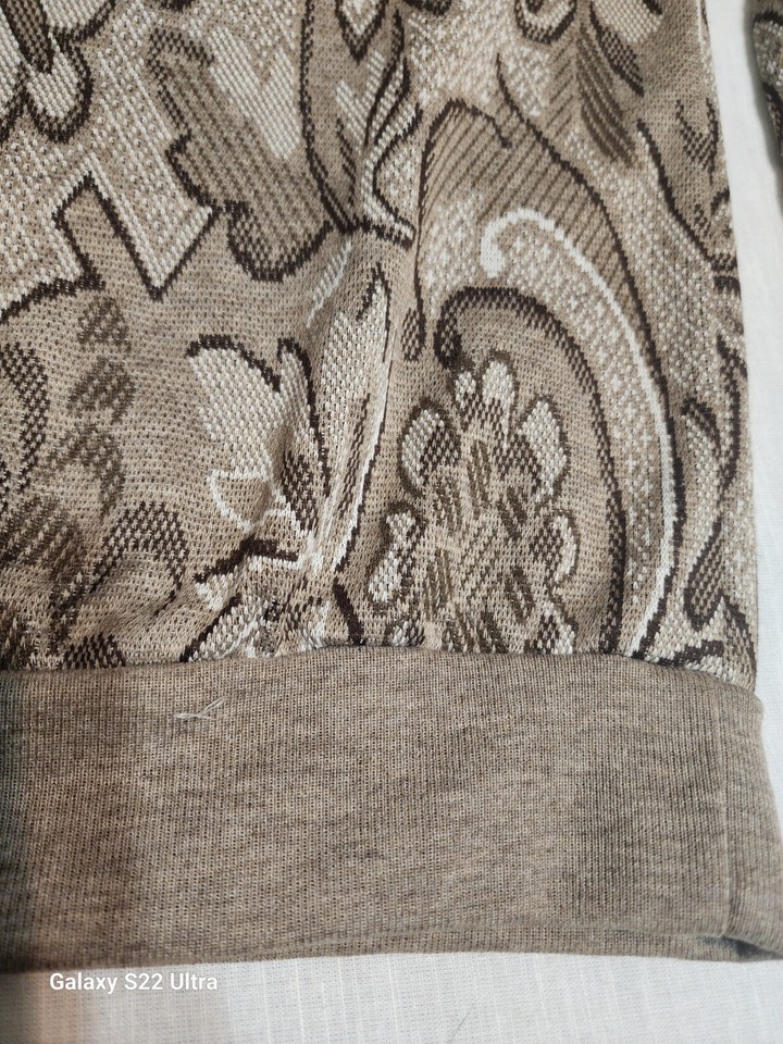 Vicki Wayne's brown floral long sleeve 1/4 button up collared top ...