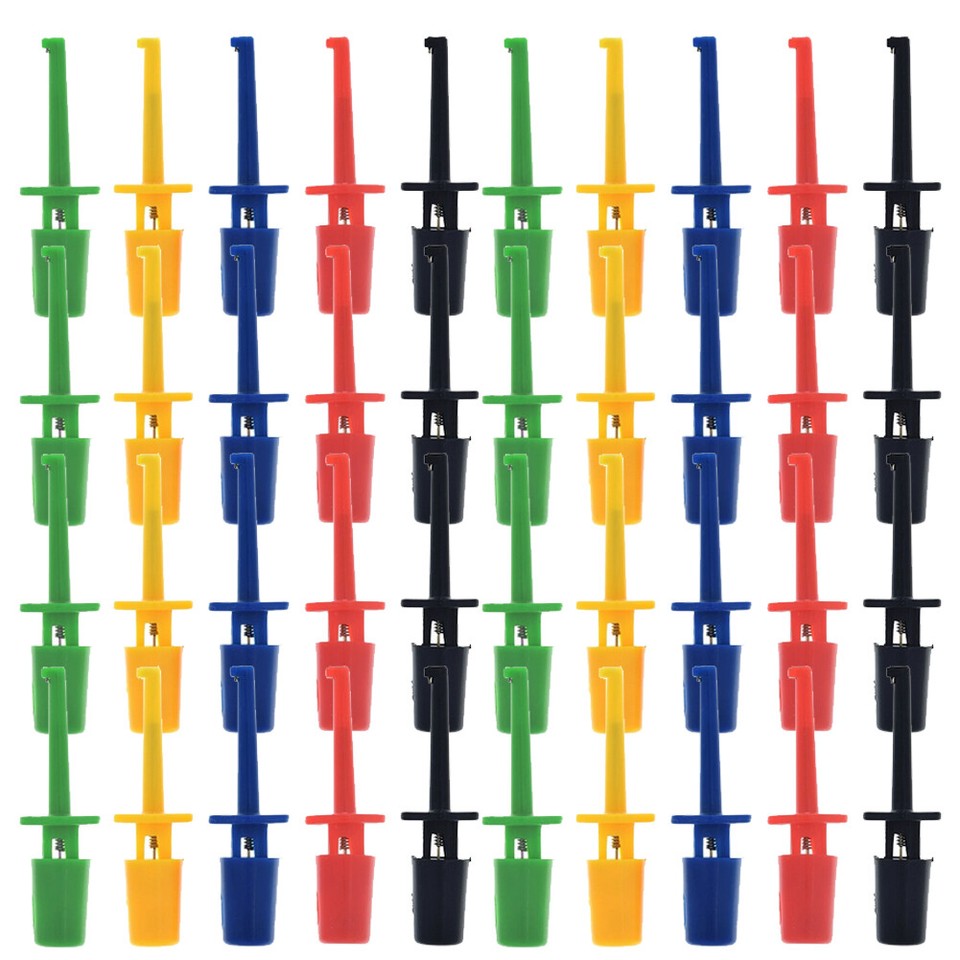 Lot Hook Clip Mini Grabber Test Probe Lead Wire Kit For Multimeter Test ...