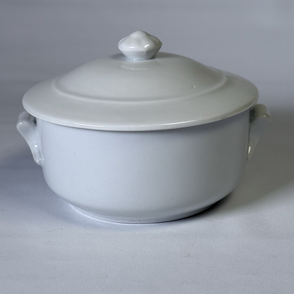 Vintage White Ceramic Soup Bowl with Lid Unbranded 4x2” Individual, 12 ...