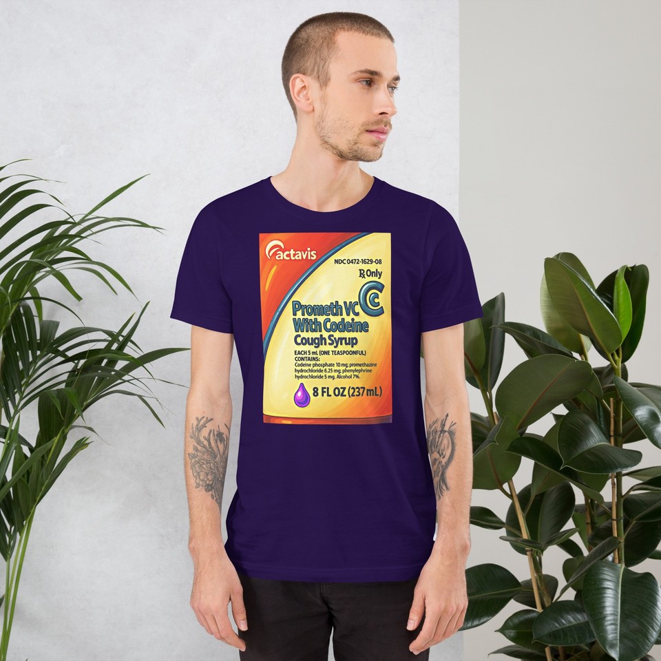 Actavis Unisex Cartoon Graphic Lean Shirt | Black & Purple | eBay