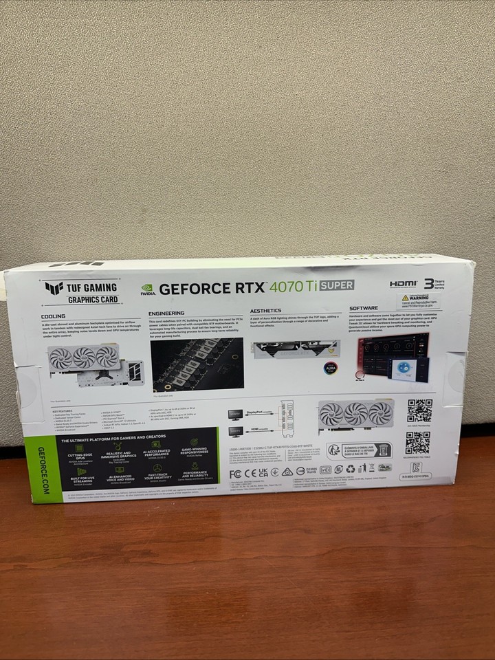 ASUS TUF Gaming GeForce RTX 4070 Ti Super BTF White OC Ed 16GB Graphics ...