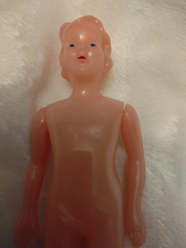 Vintage Plastic Girl Doll 1950’s One Piece Celluloid Plastic Figure 5 ...