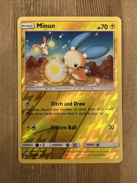 Pokémon TCG Minun Sun & Moon: Celestial Storm 54/168 Reverse Holo ...