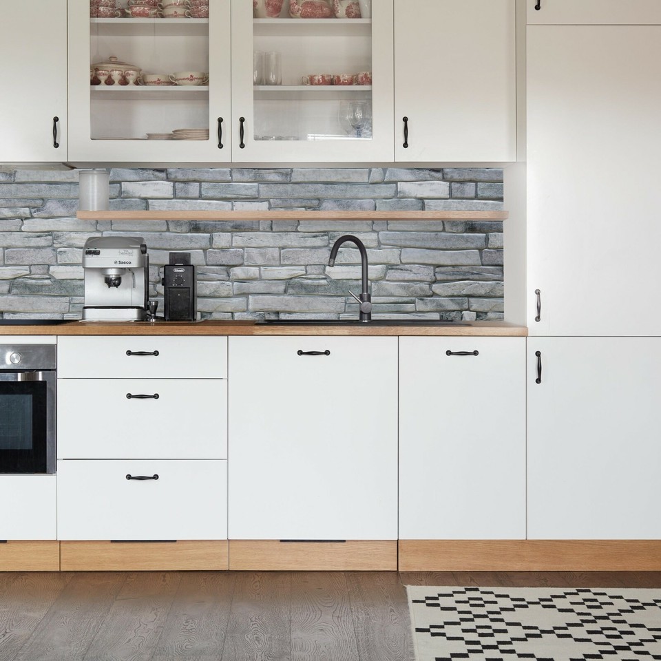 Stone Brick Effect PVC Plastic Wall Covering Panels Decorative Cladding ...