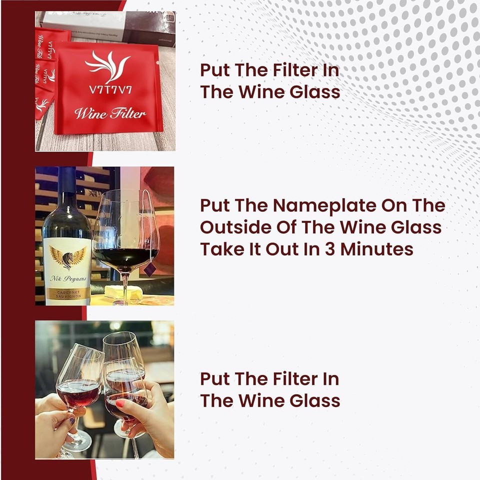 24Pcs Wine Filters the Wand Wine Purifier Wine Accessorie for Wine ...