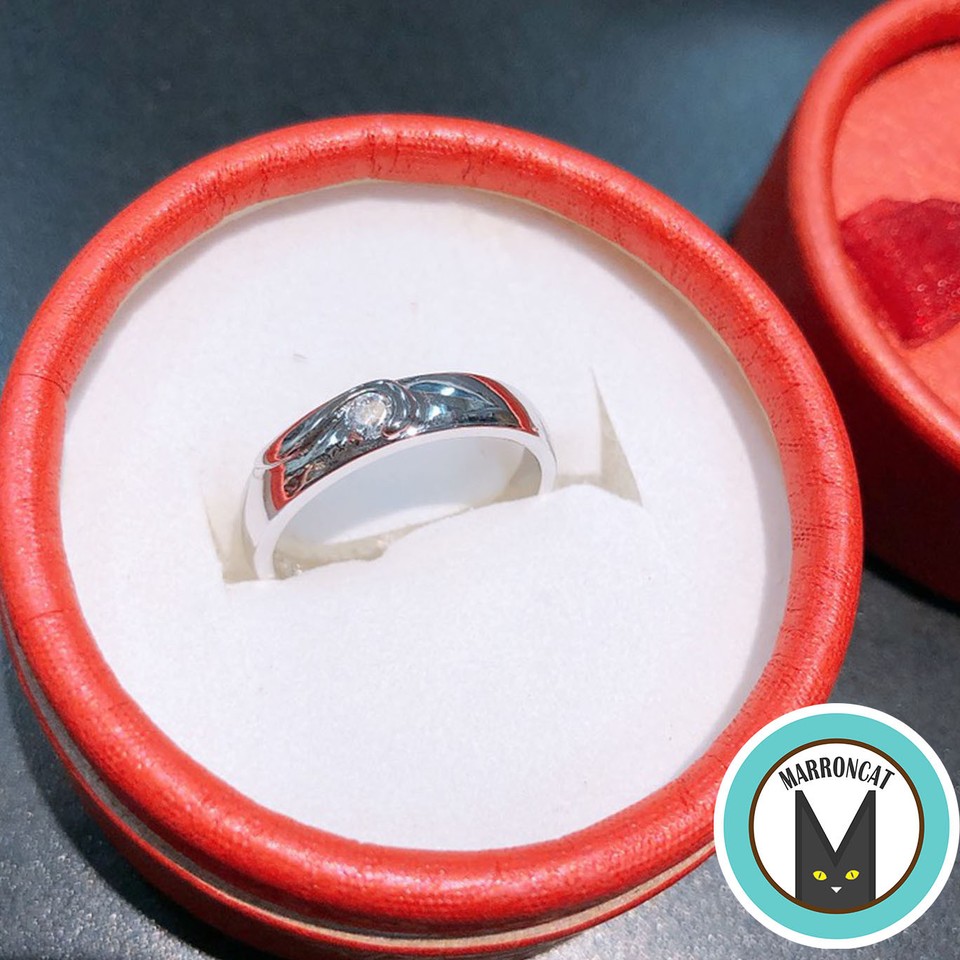 S925 Sterling Silver Couple Her & His Angels Wings Promise Ring ...