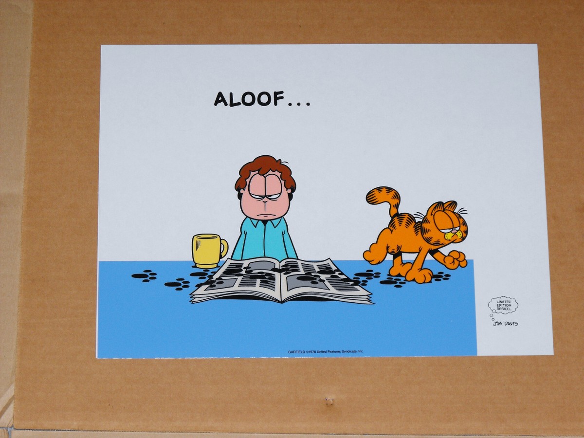 Jim Davis Aloof Garfield 1978 Limited Sericel By Gallart