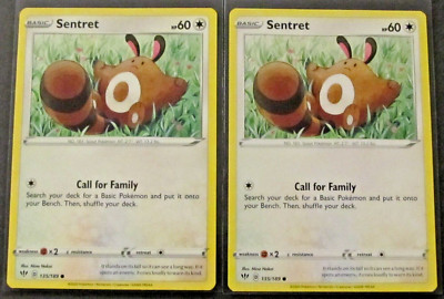2 POKEMON CARD TCG/SENTRET/135/189/COMMON/2020/COLLECTIBLE | eBay