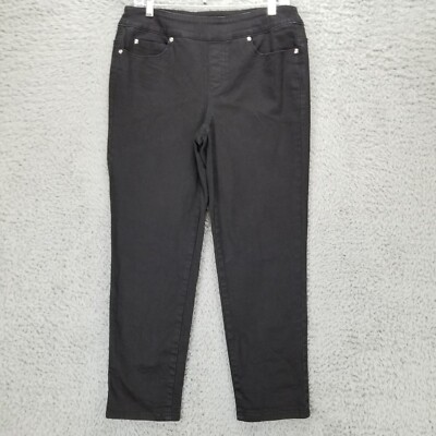 Allison Daley Jeans Womens 8 Petite Black Stretch Shaping Straight | eBay