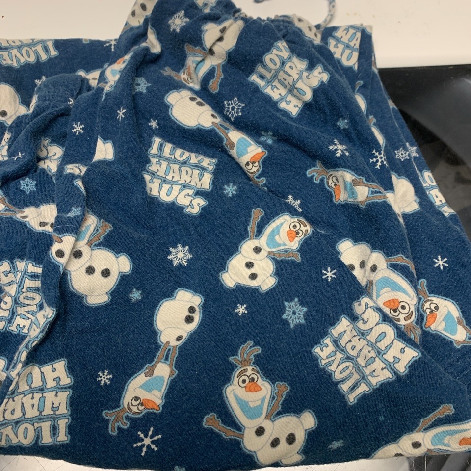 Disney Frozen Olaf Pajamas Pants Unisex S And XL Snowman Warm Hugs | eBay