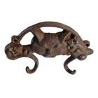 Cat & Mice Mouse Wall Hook Key Rack Towel Coat Hanger Rustic Brown Cast ...
