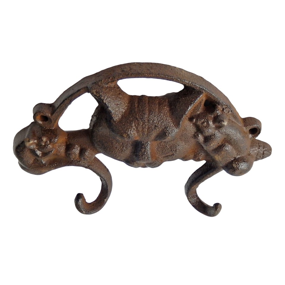 Cat & Mice Mouse Wall Hook Key Rack Towel Coat Hanger Rustic Brown Cast ...