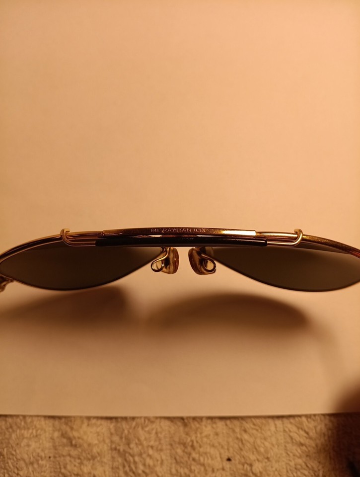Vintage Ray-Ban B&L Diamond Hard Aviator Sunglasses Rare Gold Frames ...