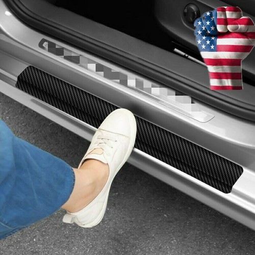 Car Interior Accessories Door Sill Scuff Cover Carbon Fiber Vinyl Wrap ...