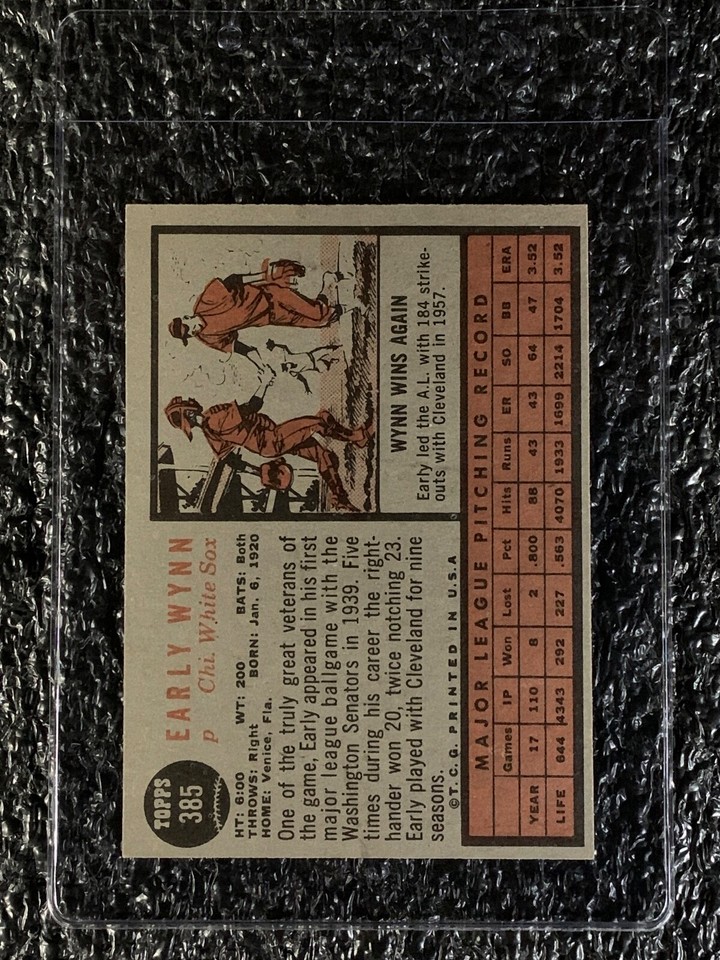 1962 Topps Baseball #385 Early Wynn EX/MT | eBay