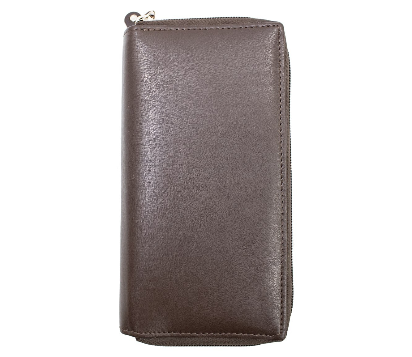 RFID Blocking Leather Checkbook Cover Zip Around Secretary Long Wallet ...