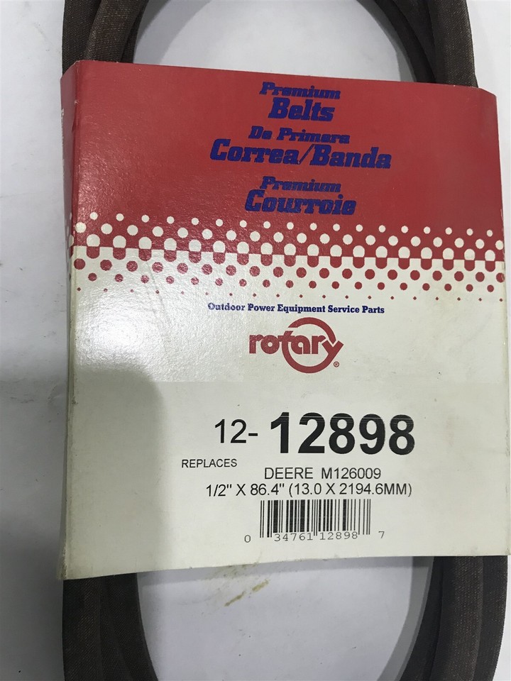 Rotary Belt 12-12898 Replaces Deere M126009 | eBay