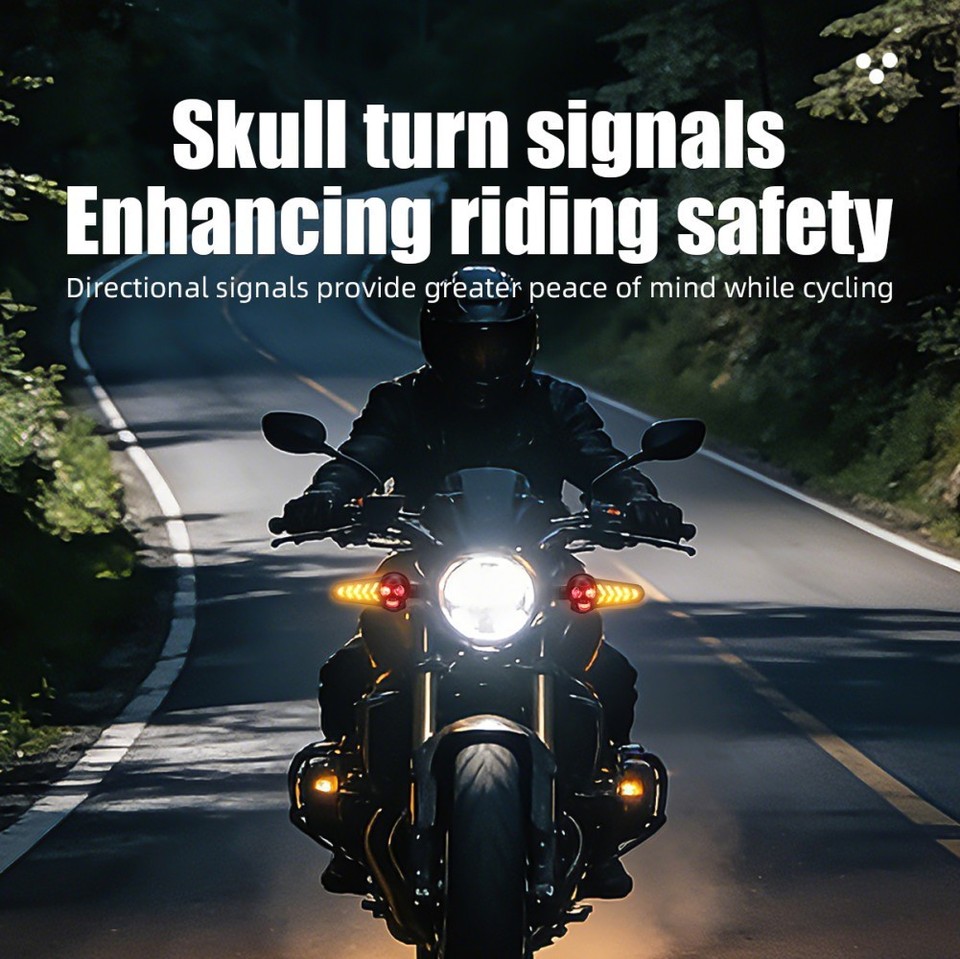 Motorcycle LED Dual Color Turn Signal Light 12V White Yellow Light Set ...