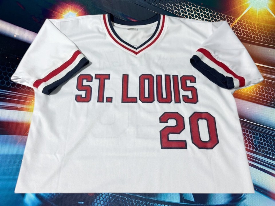 LOU BROCK AUTOGRAPHED CUSTOM ST. LOUIS CARDINALS WHITE JERSEY JSA ...