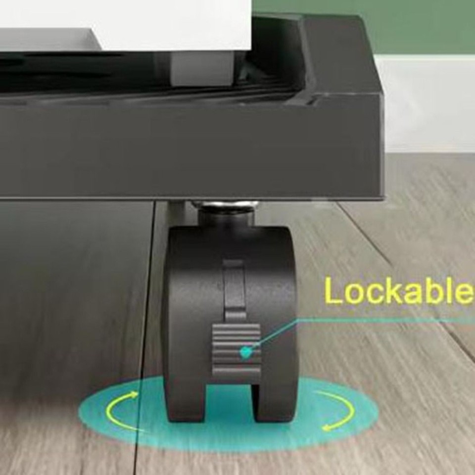 Lockable Computer Tower Stand Plastic CPU Stand PC CPU Holder Under ...