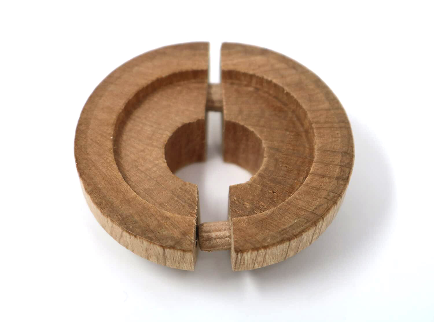 2 x Visua Solid Wood Pipe Collars Roses for 15mm Pipes Natural Beech ...