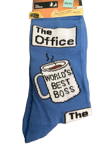 The Office ( World's Best Boss ) Michael Scott Mens Novelty Crew Socks ...