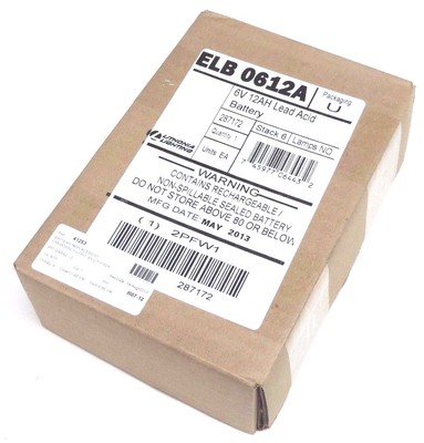 NIB LITHONIA LIGHTING ELB0612A BATTERY 6V 12AH LEAD ACID | eBay