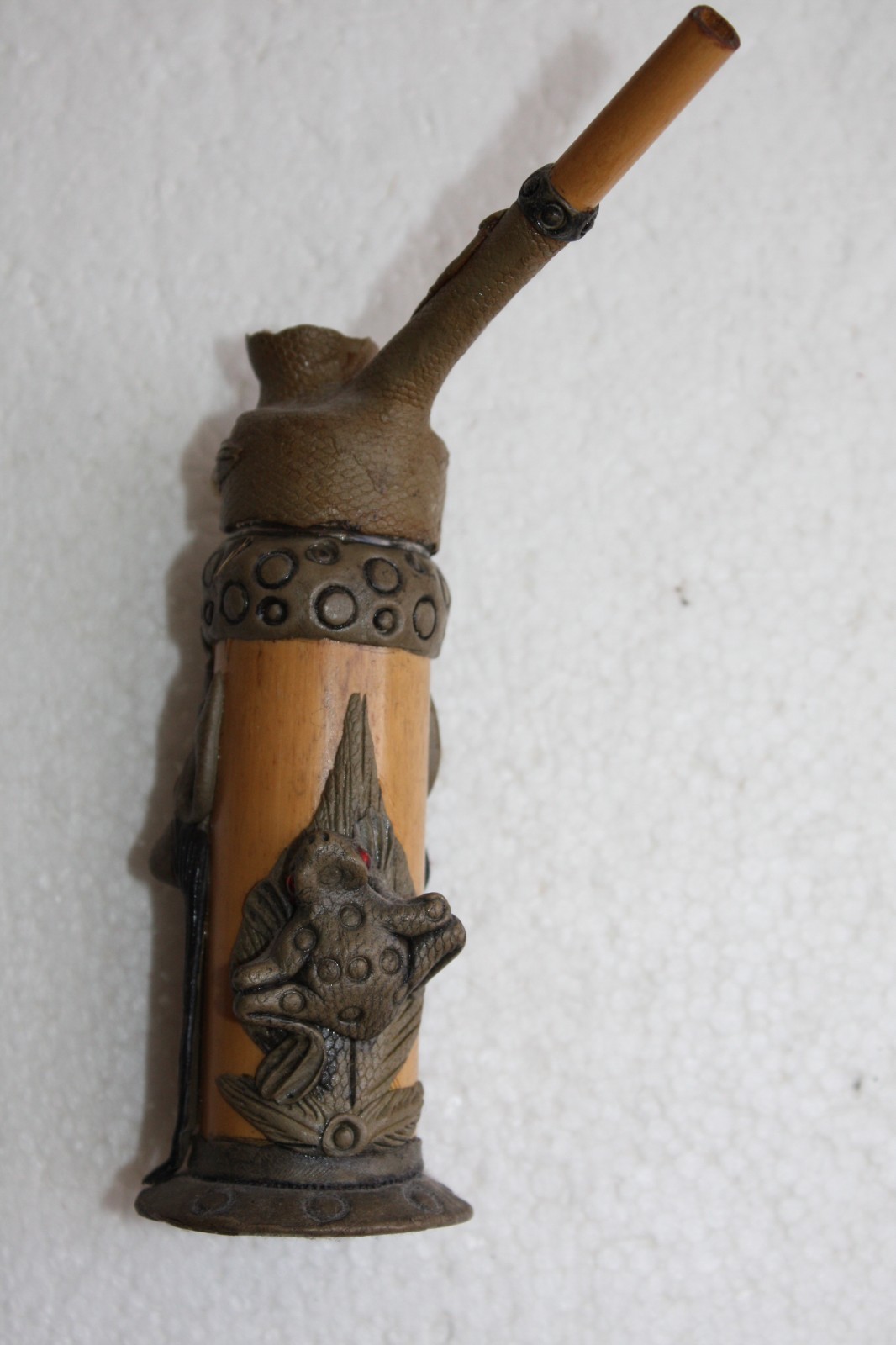 Demon Smoking Pipes Satan Devil Hand Made Unused Bamboo Clay ...