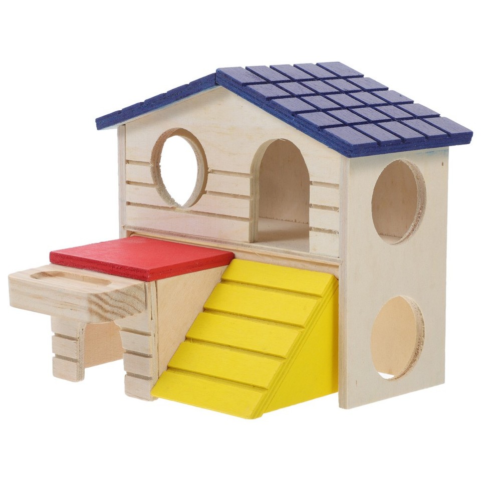 Small Pet Hut Hamster Castle Hamsters House Wooden Mini Castle Rat Cage ...