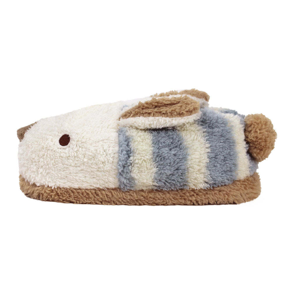 Blue Stripe Bunny Slippers - Rabbit Animal House Shoes - ONE SIZE | eBay