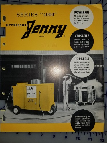1956 Jenny Steam Cleaner Catalog Folder | eBay