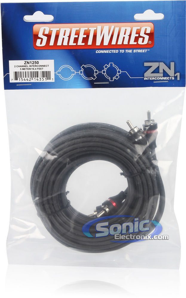 StreetWires ZN1250 16.4 ft. of Zero Noise ZN1 2-Channel RCA ...