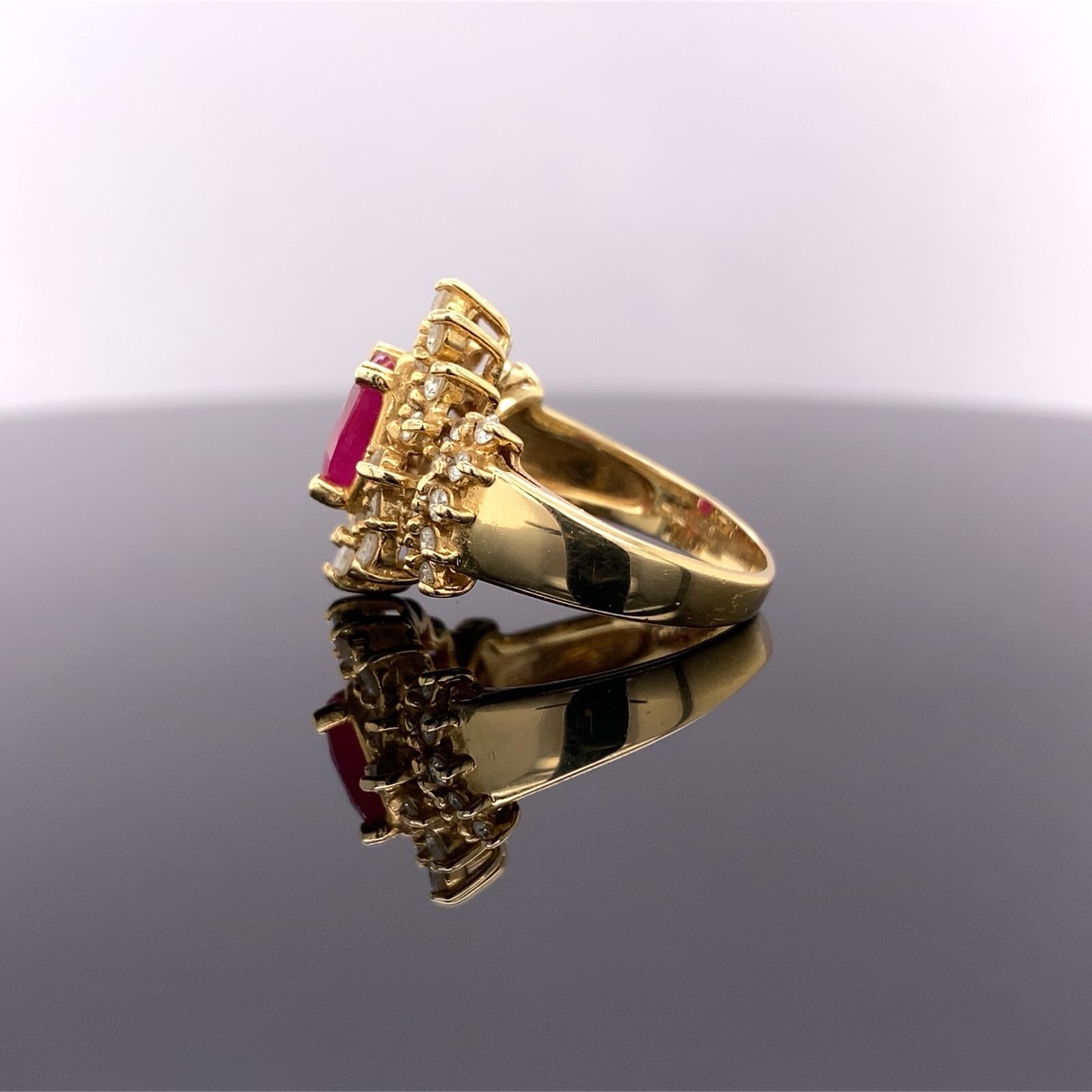 Effy 14K Yellow Gold 2.40Ctw Diamond & Ruby Flower Ring $3500 Retail | eBay