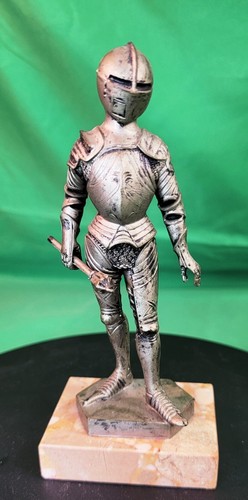 Vintage Medieval Knight w/ Mace Weapon 6” Tall on Marble Block Italy ...