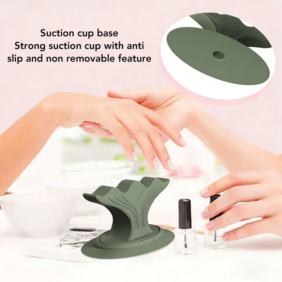 Green Silicone Nail Art Finger Rest With Suction Cup Base Whale Tail ...