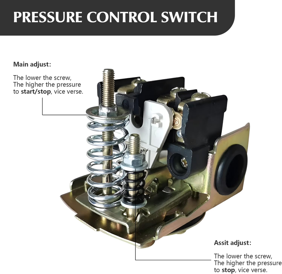 Water Pressure Switch 40-60Psi Well Pump Pressure Switch Electric Auto ...