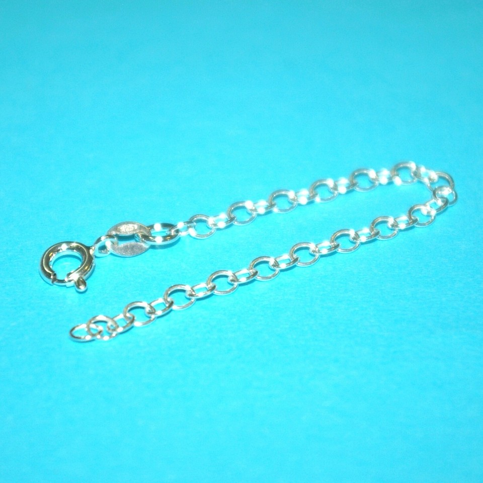 4" 10cm Sterling Silver 925 CHAIN EXTENDER with Spring Ring Clasp | eBay