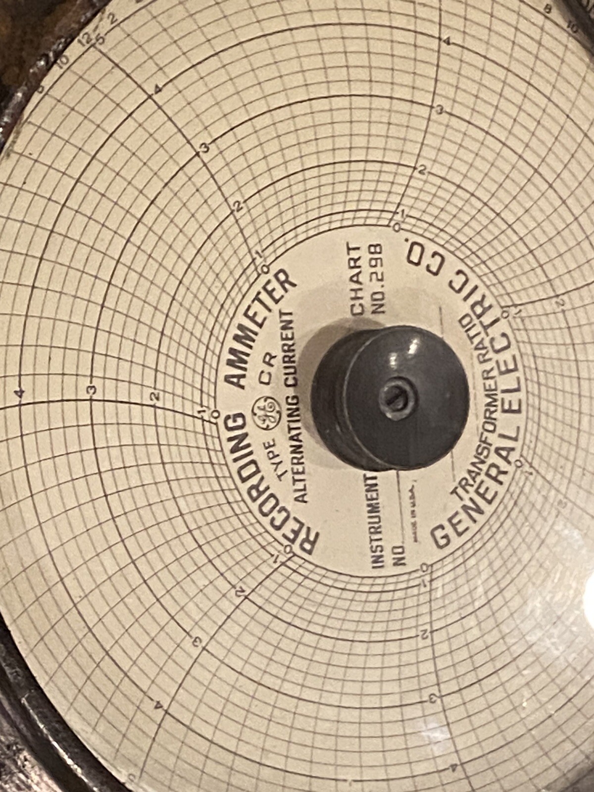 VINTAGE GENERAL ELECTRIC RECORDING AMMETER NO. 298 - ALTERNATING ...