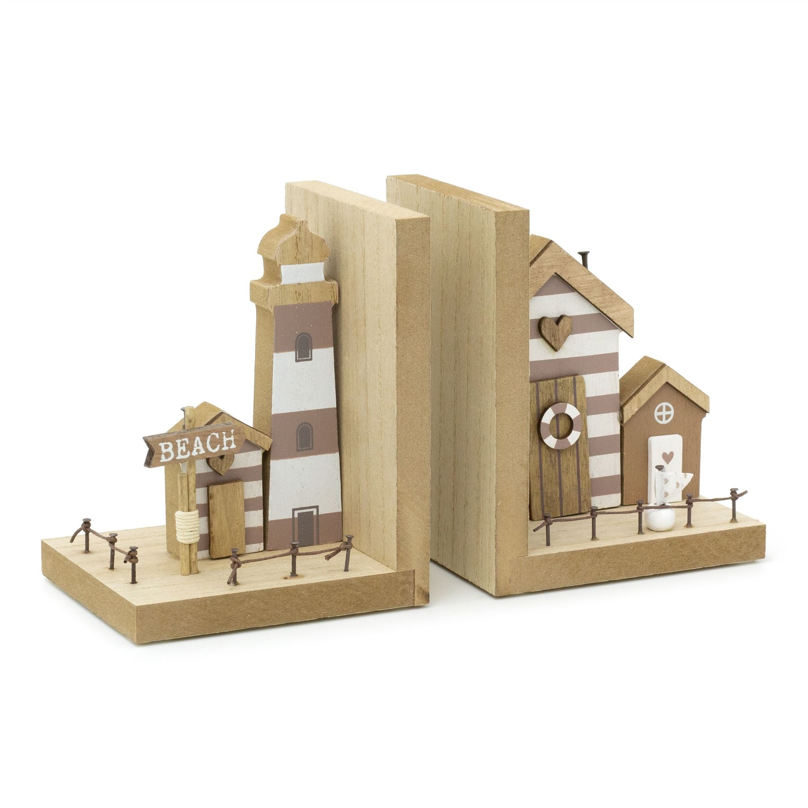 Nautical Bookends | Pair of Wooden Lighthouse Bookends for Beach House ...