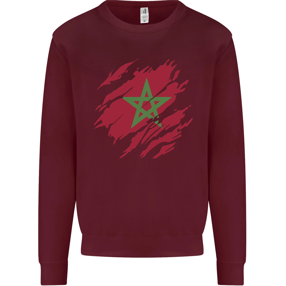 Torn Morocco Flag Moroccan Day Football Kids Sweatshirt Jumper | eBay