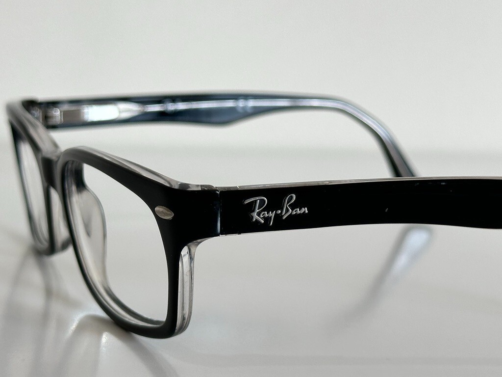 Ray Ban RB 5150 2034 Square Black Clear Eyeglasses Op… - Gem