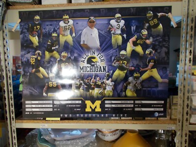 2009 UNIVERSITY OF MICHIGAN WOLVERINES FOOTBALL SCHEDULE POSTER 22 BY ...