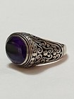 Signed BJC Samuel Benham Sterling Silver 18k Accent Amethyst Size 9 ...