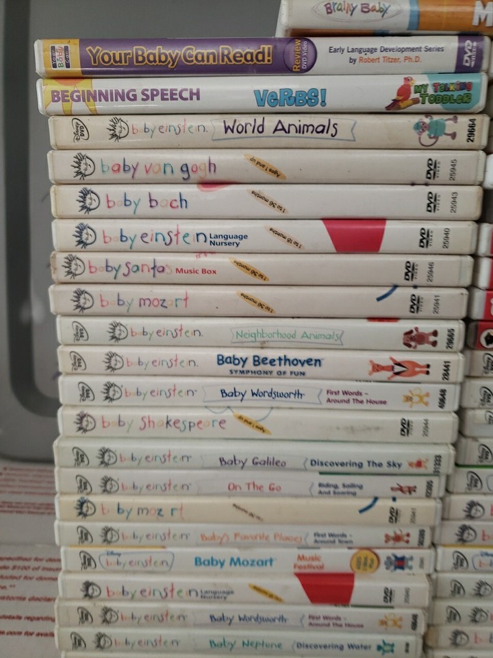 Lot of 45 kids learning to read BABY EINSTEIN+ Baby Genius DVDS MOVIES ...