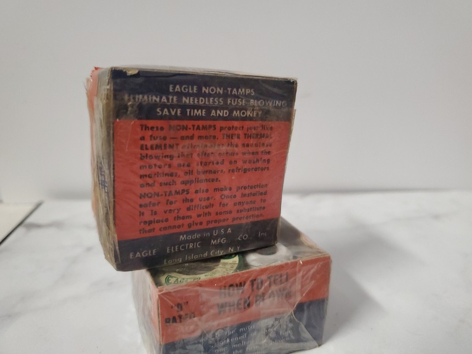 Lot of 8 Eagle 125 Volt 30 Amp Glass Time Delay Plug Fuses Vintage Type ...