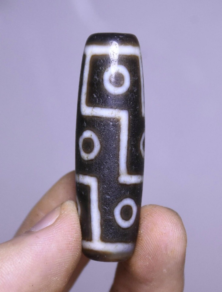 5CM Old Tibet Natural Agate Onyx 9 Eyes Pray Dzi Beads Exorcism Amulet Pendant | eBay